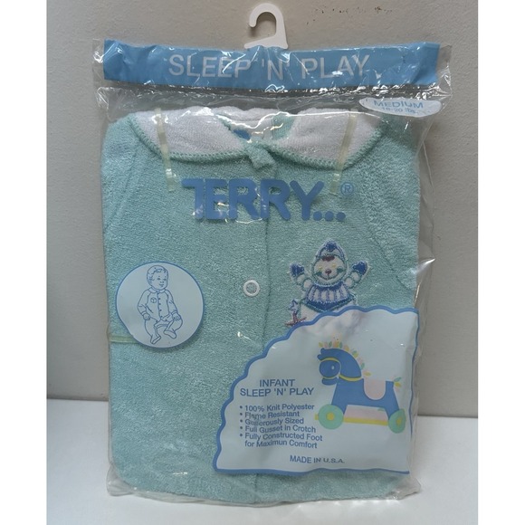 Sleep & Play | Other | Vintage Baby Sleep N Play Terry Footed Pajamas ...